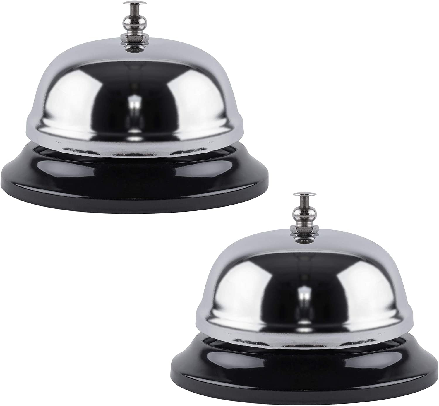 2 Pack Call Bell Front Desk 3.35 inch Silver Metal Anti-Rust Ringing ...
