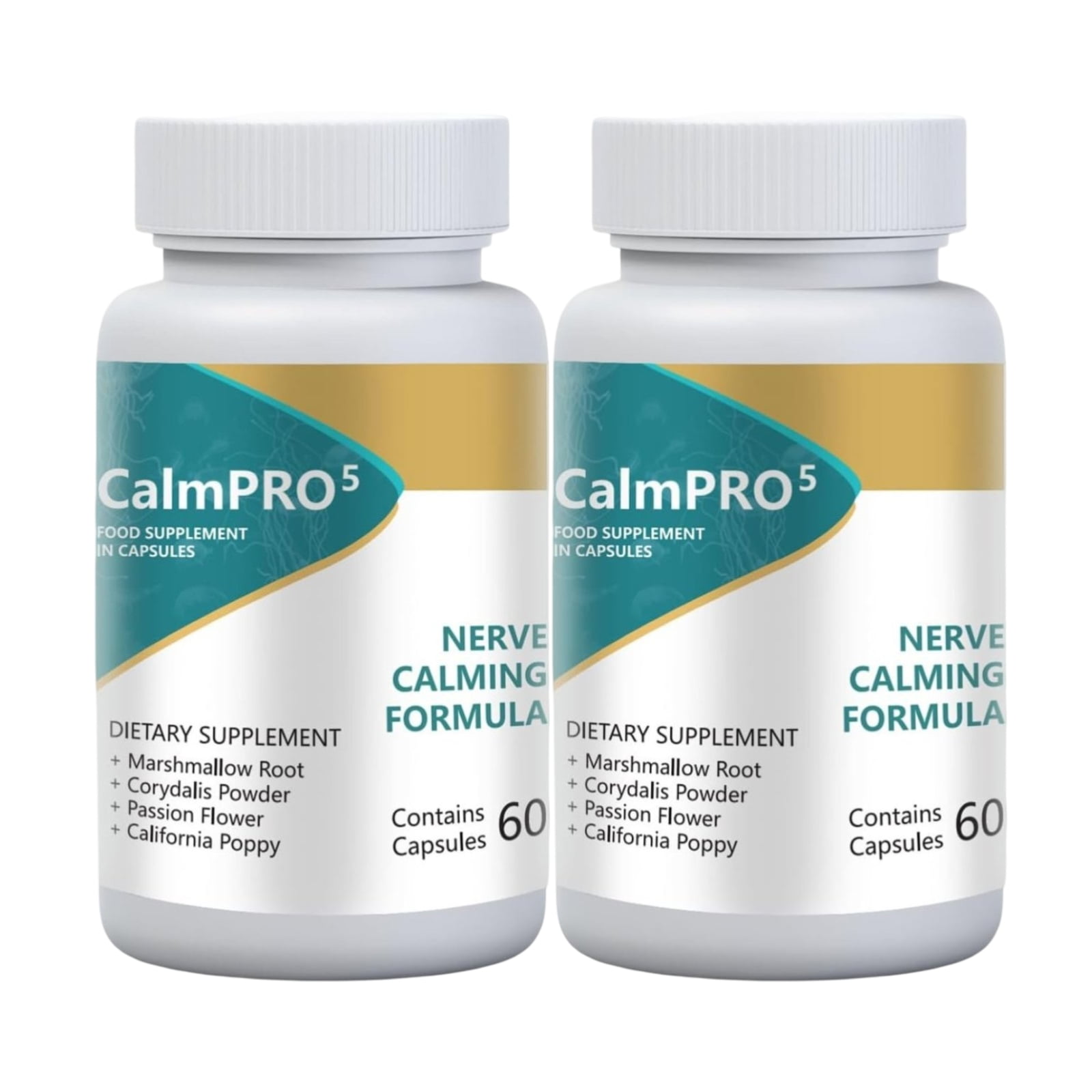 2-Pack CalmPro 5 Nerve Calming Support Formula Calm Pro 5 (120 Capsules) - Walmart.com