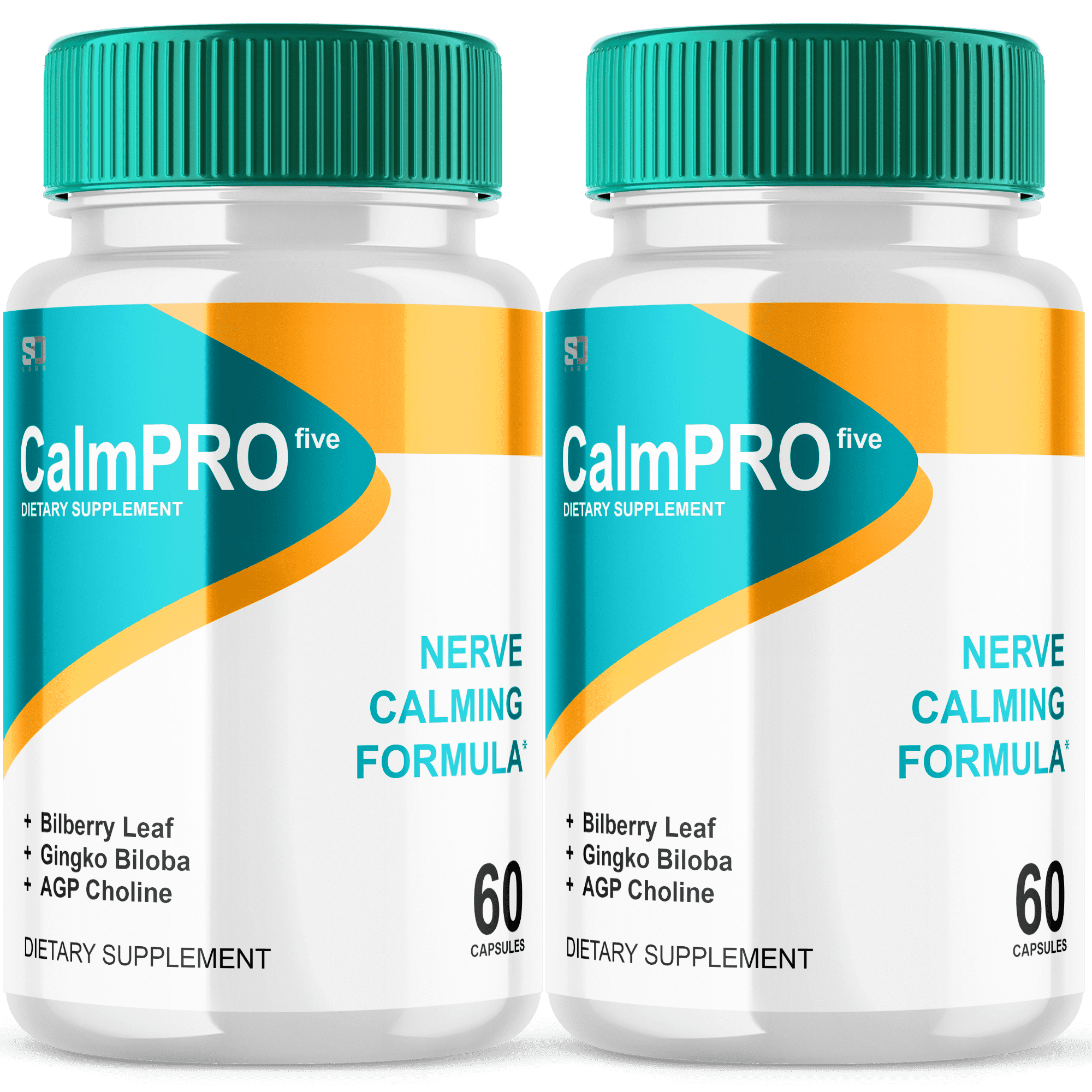 (2 Pack) CalmPro 5 Nerve Support Advanced Maximum Strength Calm Pro Five Supplement 120 Capsules ...