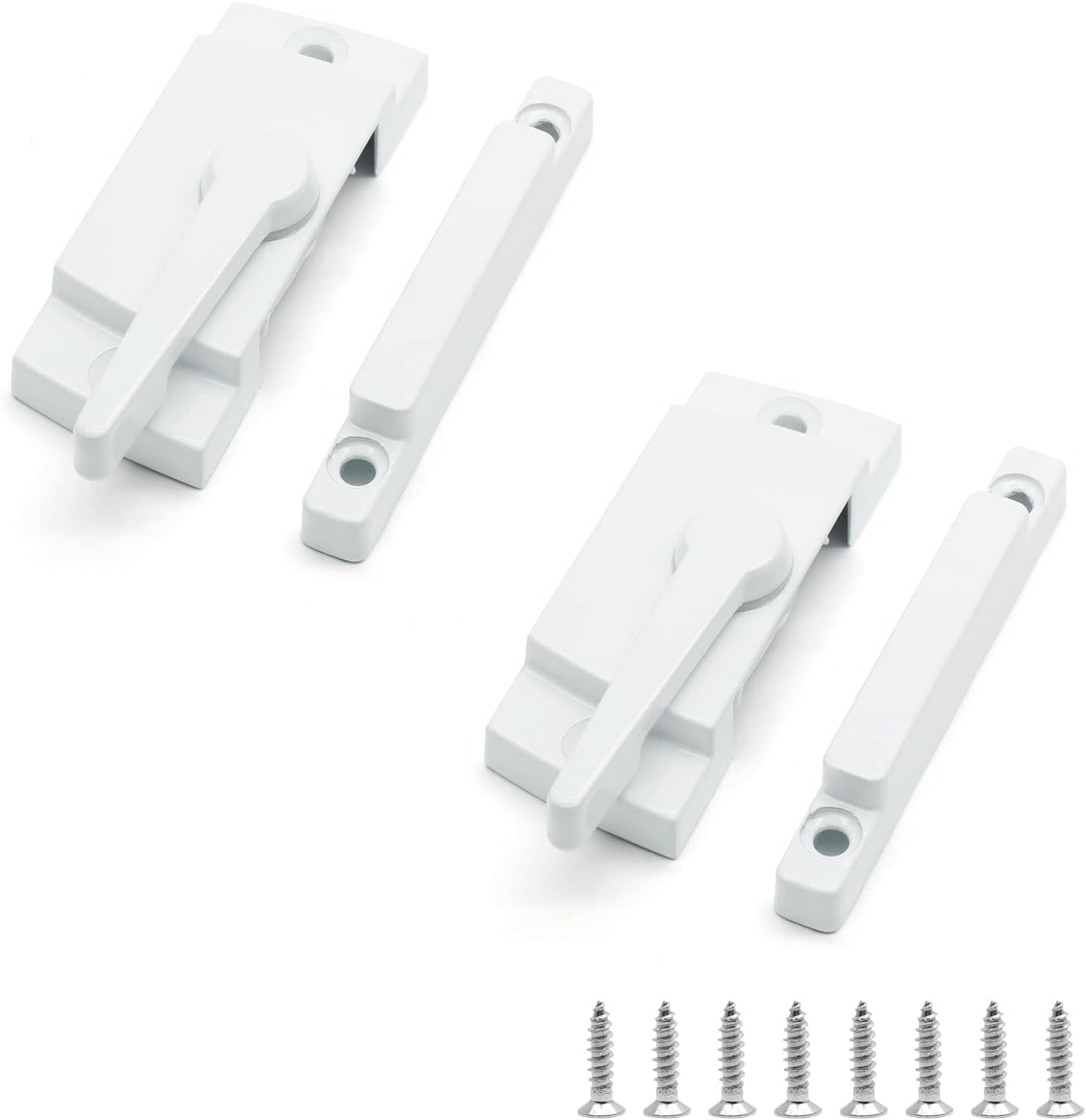2 Pack Cam Action Window Sash Locks for Double Hung Windows, White Sash ...