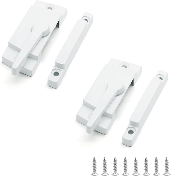 2 Pack Cam Action Window Sash Locks for Double Hung Windows, White Sash ...