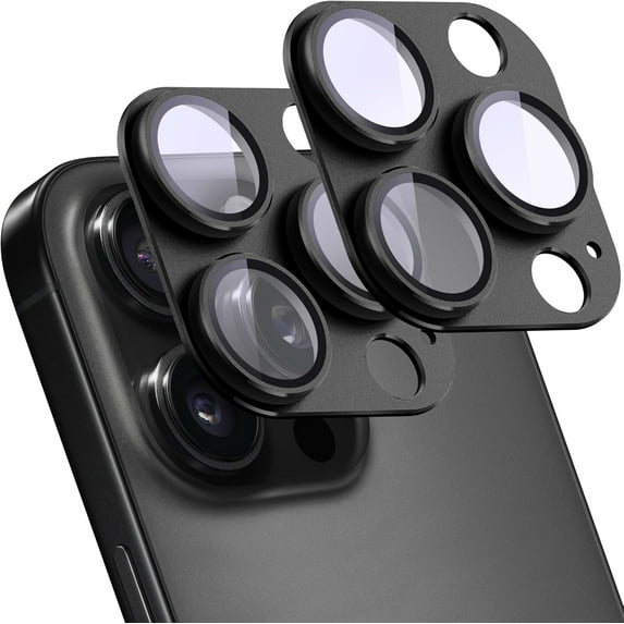 2 Pack Camera Lens Protector for iPhone 15 Pro/15 Pro Max,[Not Easy to ...