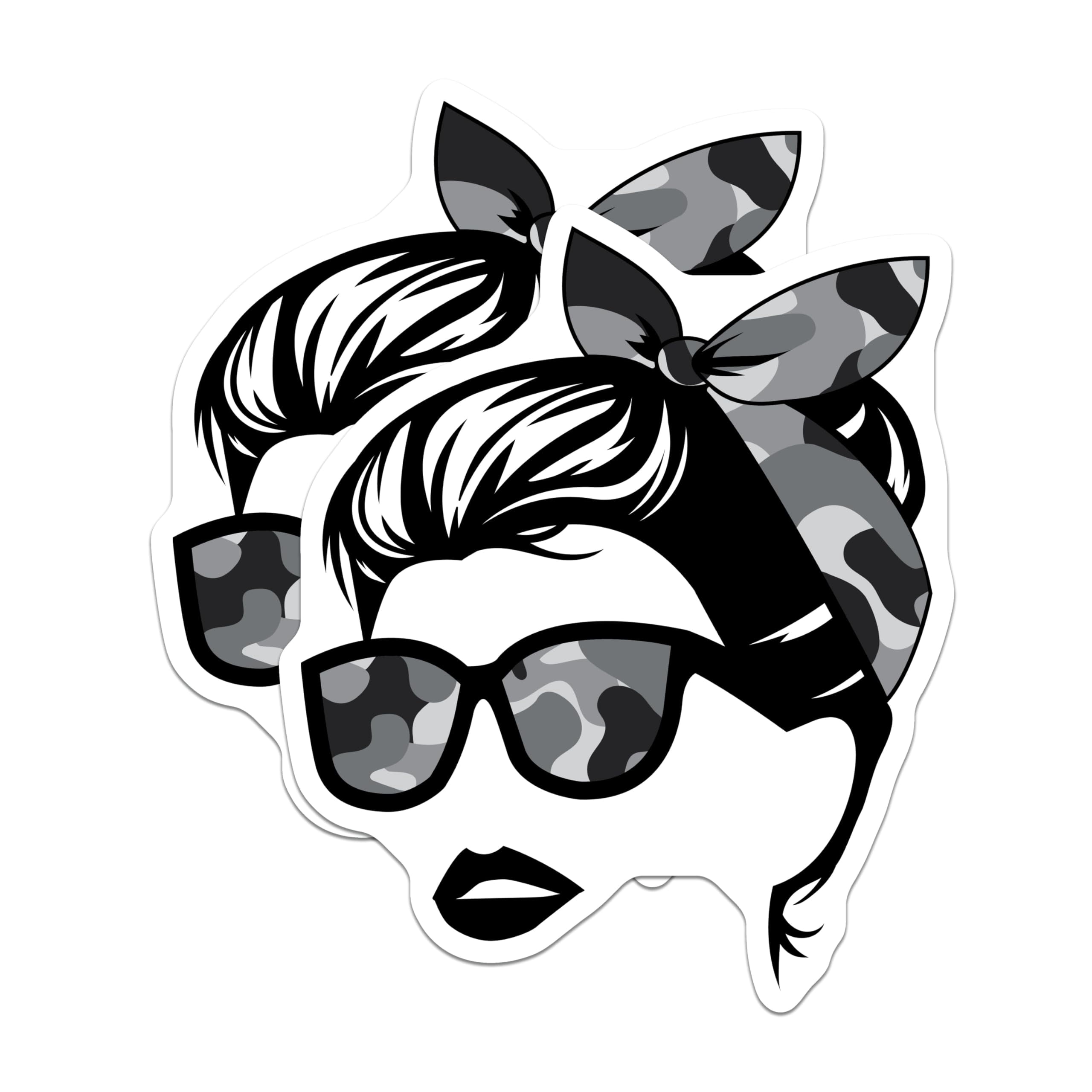 (2 Pack) Camo Bandana Girl Stickers - Retro Rockabilly - Cool ...