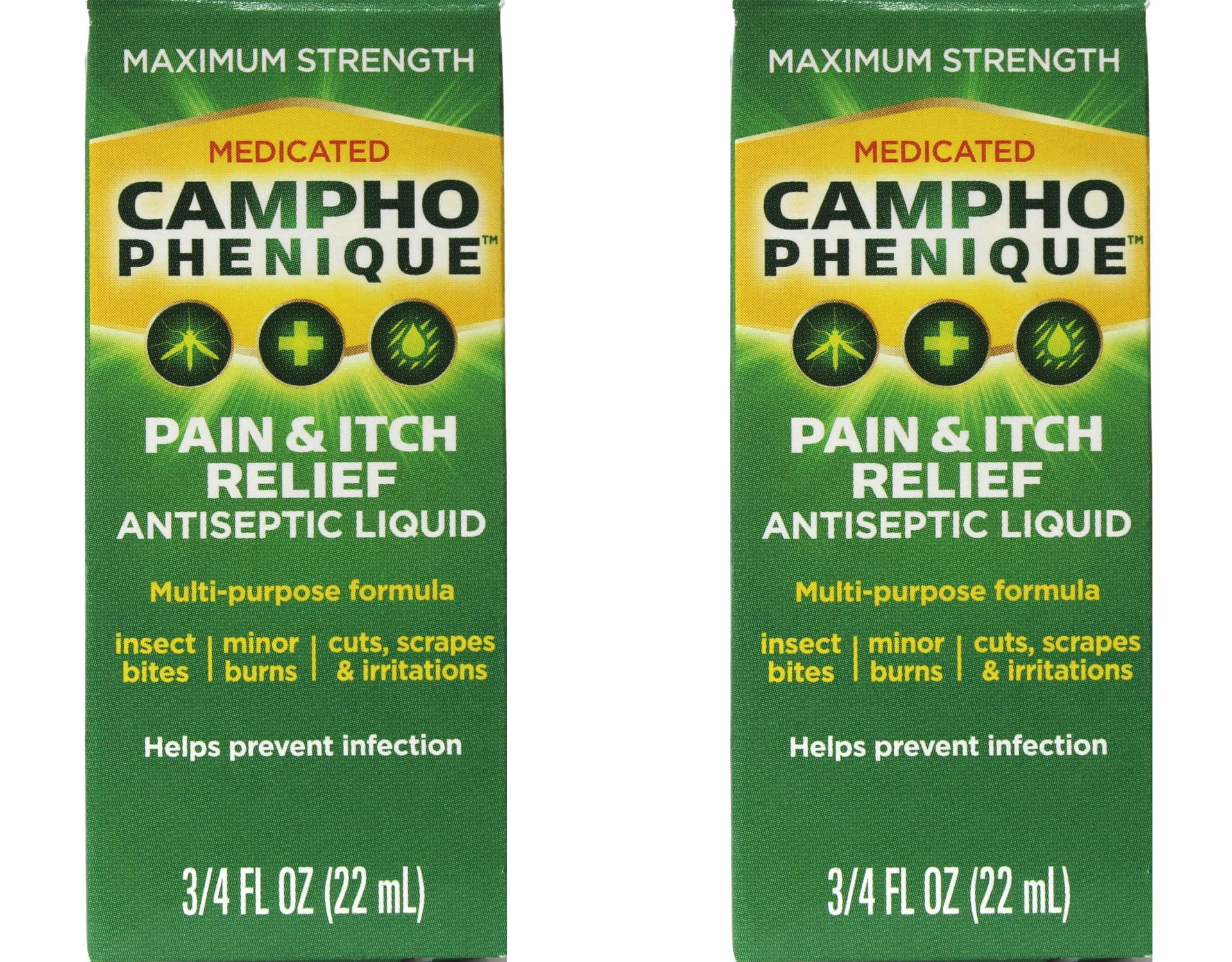 Campho-Phenique 2 Pack - Pain & Itch Relief Antiseptic Liquid 0.75 oz ...