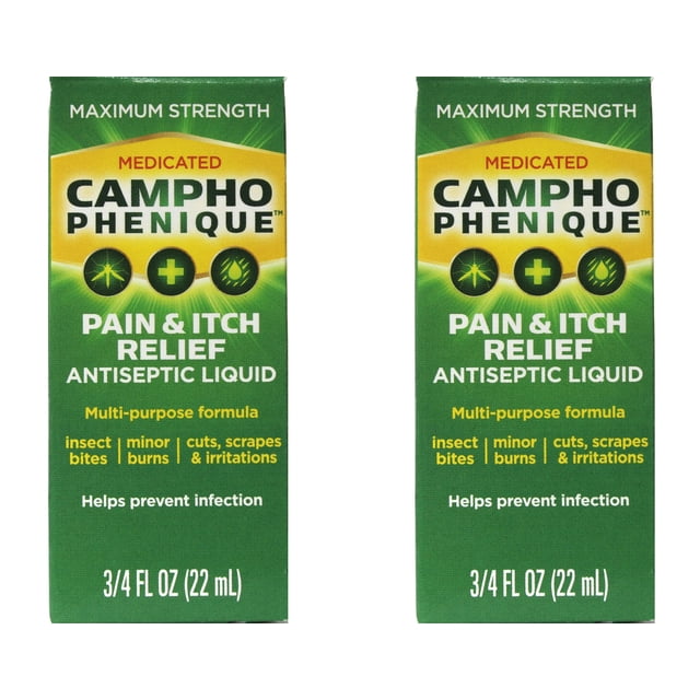 Campho-Phenique 2 Pack - Pain & Itch Relief Antiseptic Liquid 0.75 oz ...