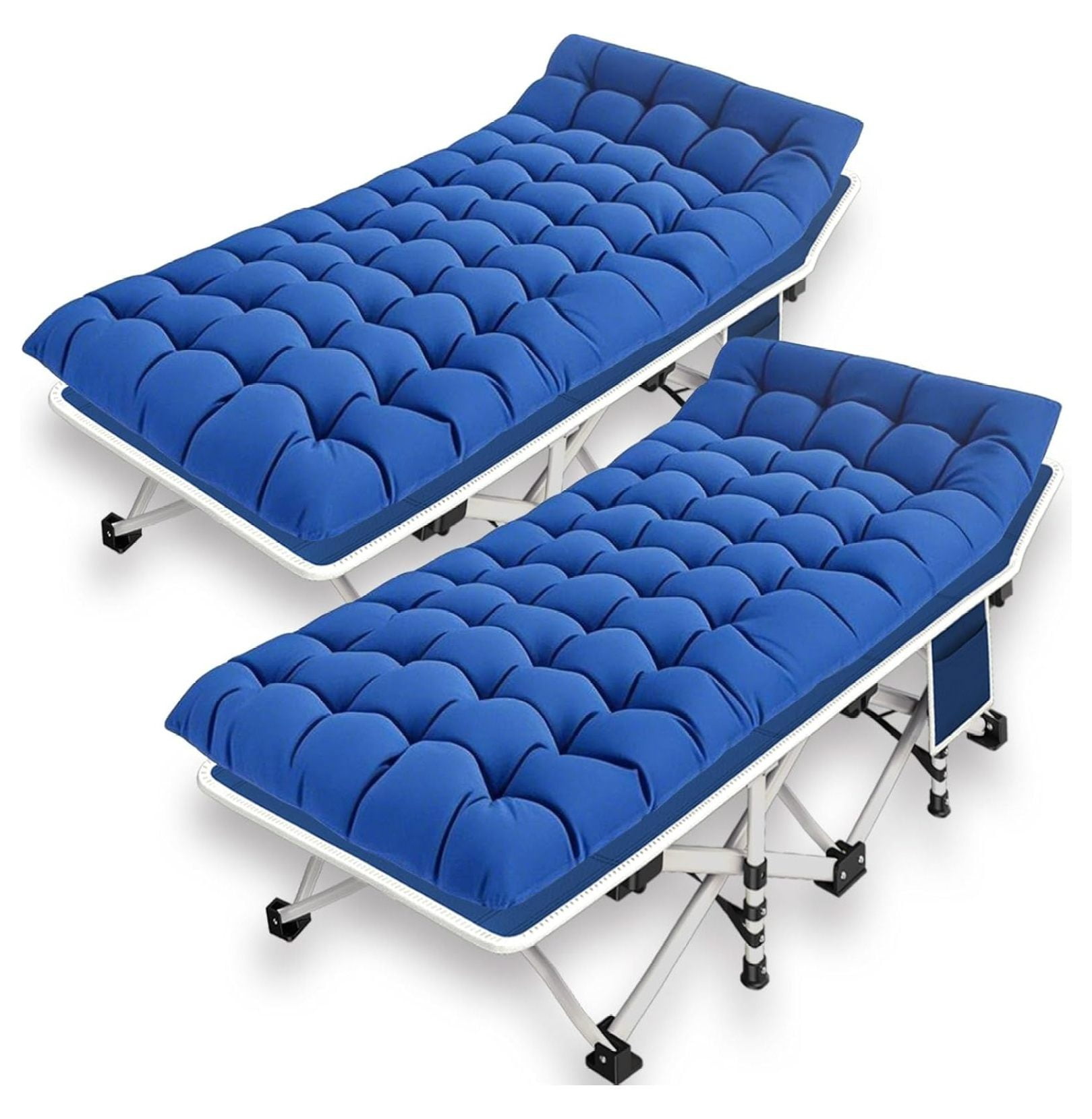 2 Pack Camping Cot for Adults Sleeping Cot with Mattress Comfortable ...