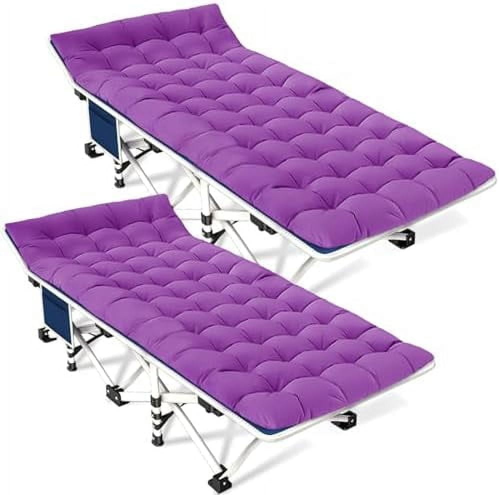 2 Pack Camping Cot with Comfortable Mattress 2 Person Camping Bed Cots ...