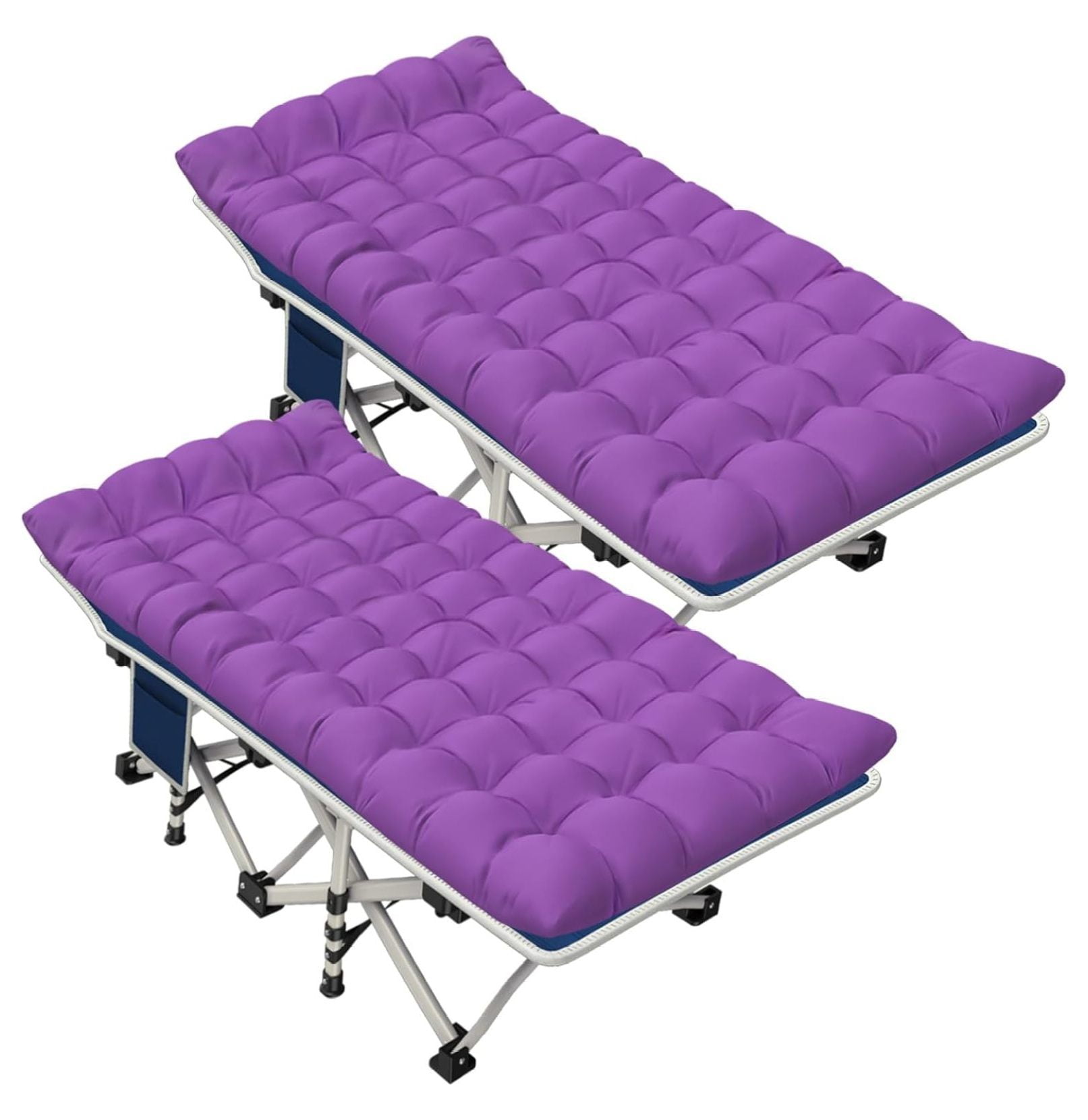 2 Pack Camping Cot with Comfortable Mattress Camping Bed Cots for ...