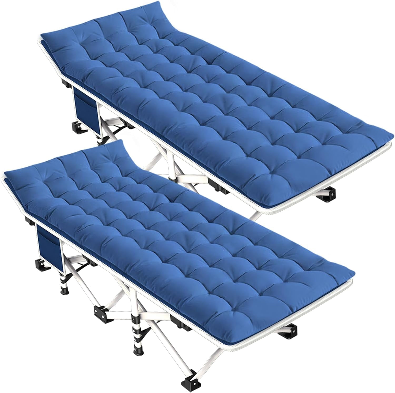 2 Pack Camping Cot with Comfortable Mattress Cots for Sleeping Camping ...