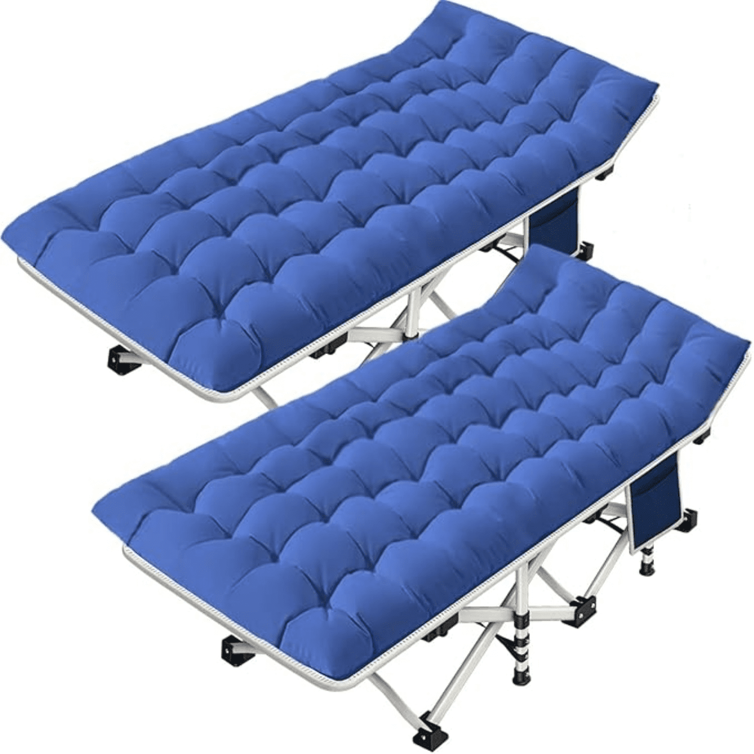 2 Pack Camping Cot with Mattress Comfortable Cot Bed Folding Cot Heavy ...