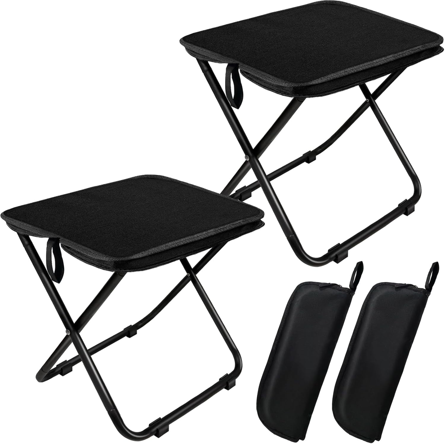 2 Pack Camping Stool 13 Inch Portable Folding Stool for Adults ...