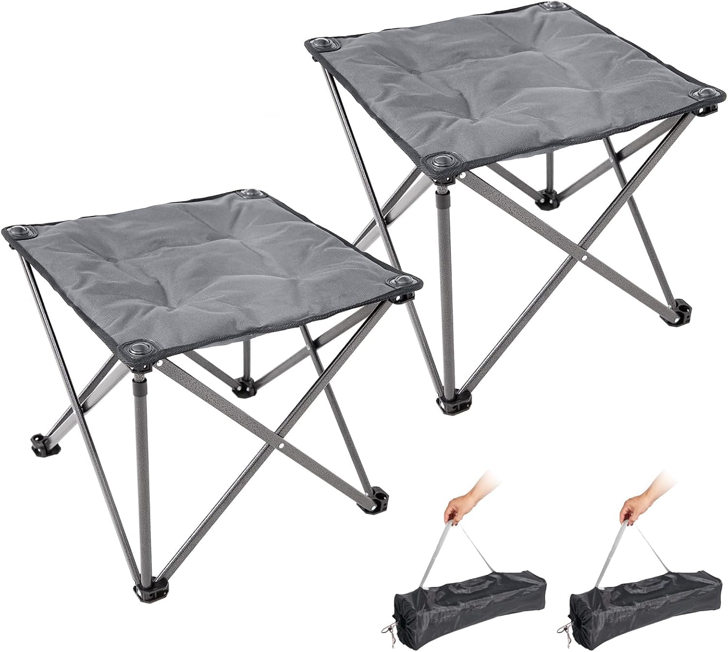 2 Pack Camping Stool Oversized Foot Rest, 330 lbs Folding Camping Stool ...