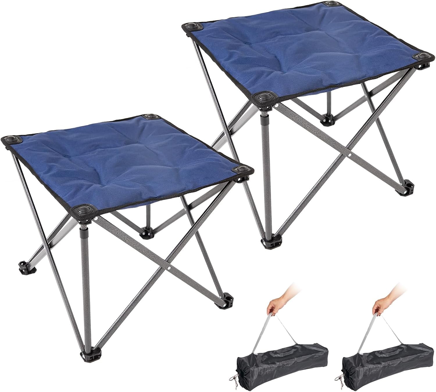 2 Pack Camping Stool Oversized Foot Rest, 330 lbs Folding Camping Stool ...