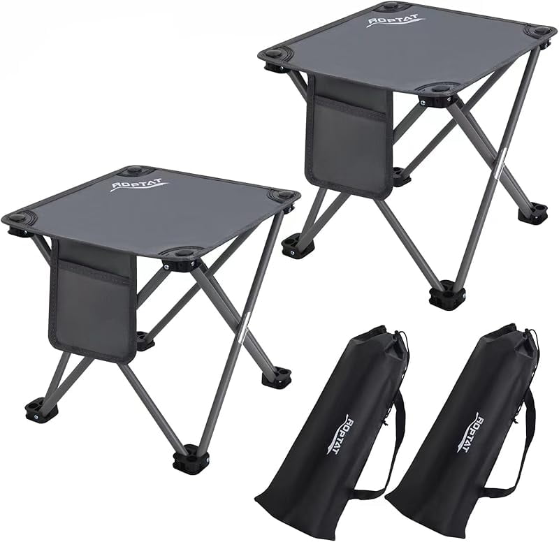 2 Pack Camping Stool,Portable Folding Compact Lightweight Stool Seat ...