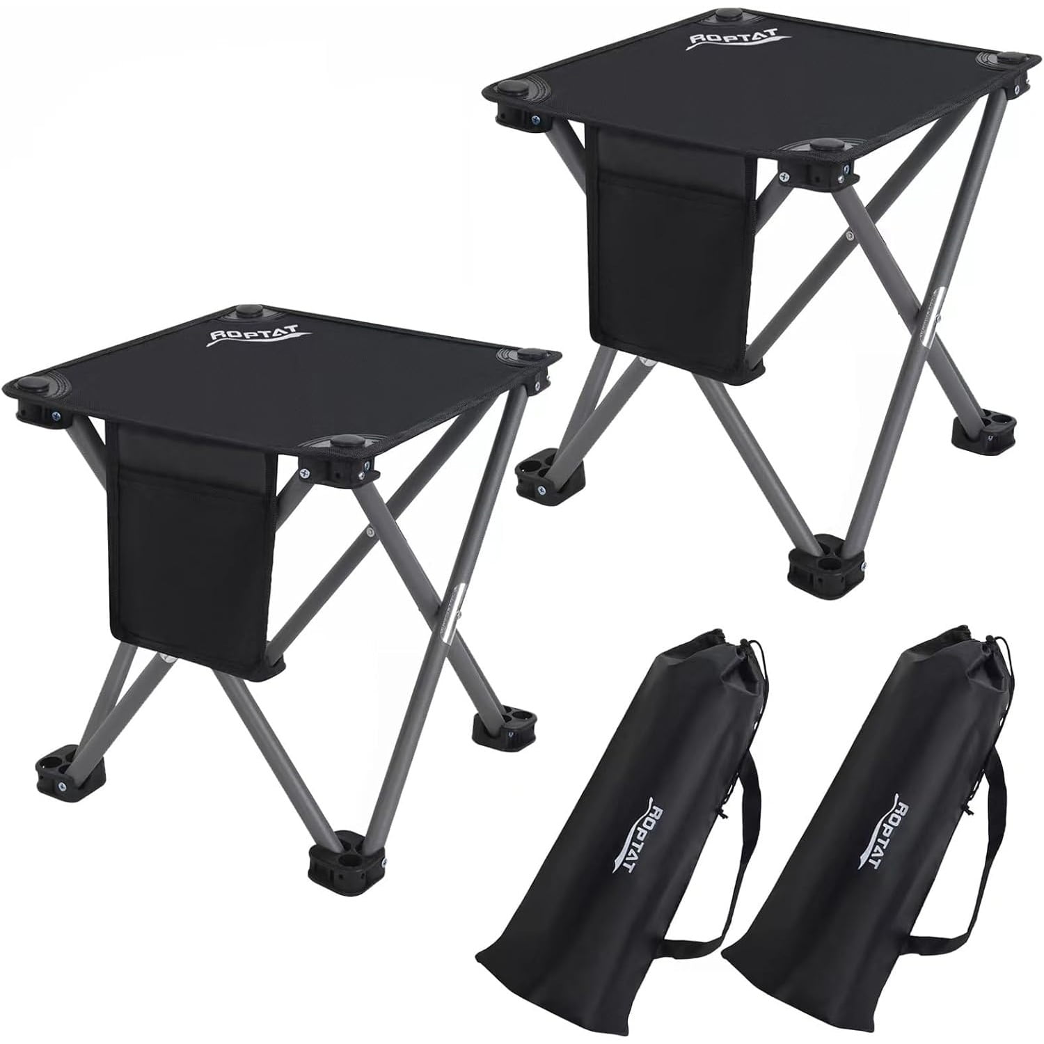 2 Pack Camping Stool,Portable Folding Compact Lightweight Stool Seat ...