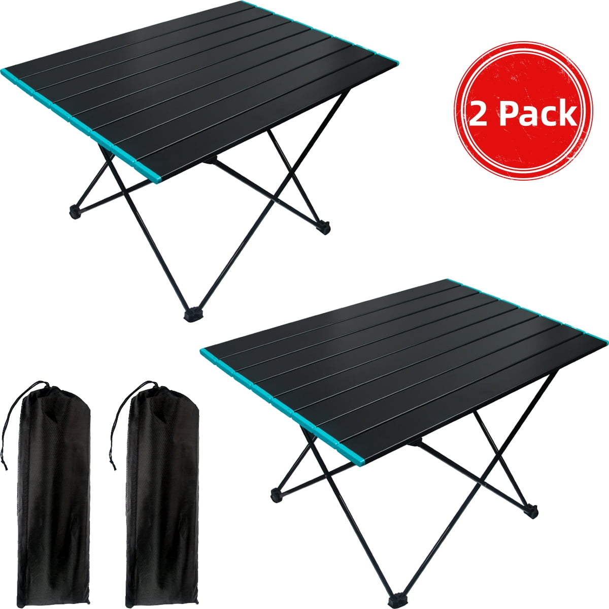2 Pack Camping Table,Folding Beach Table,Outdoor Portable Compact ...