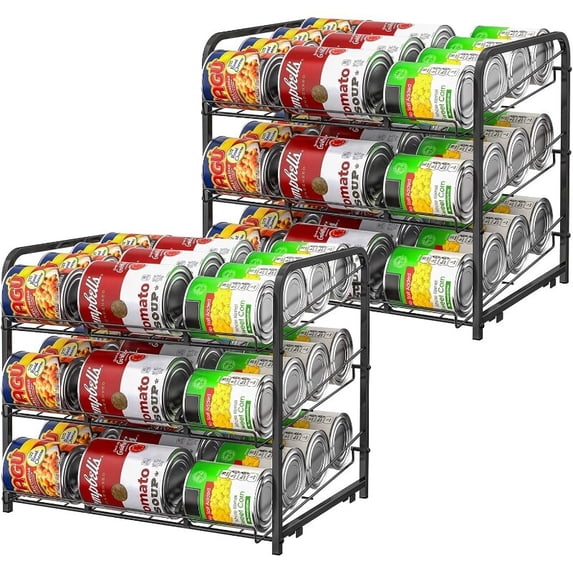 2 Pack Can Organizer for Pantry Stackable Can Storage Rack Kitchen Can ...
