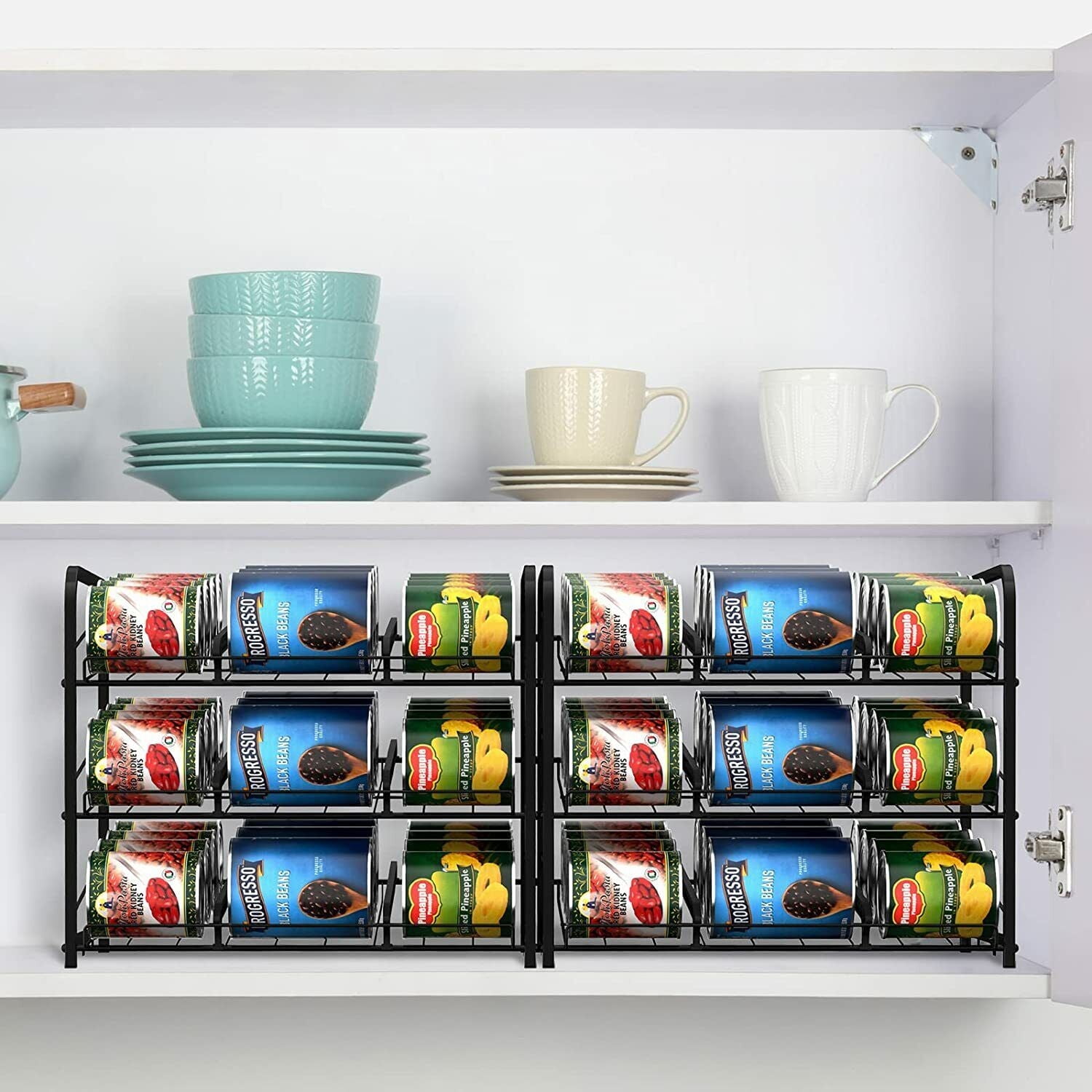 2 Pack Can Rack Organizer, Stackable Can Storage Dispenser Holds up to ...