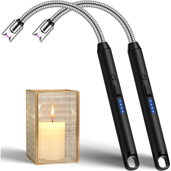 2 Pack Candle Lighter Windproof USB C Rechargeable Electric Lighters ...