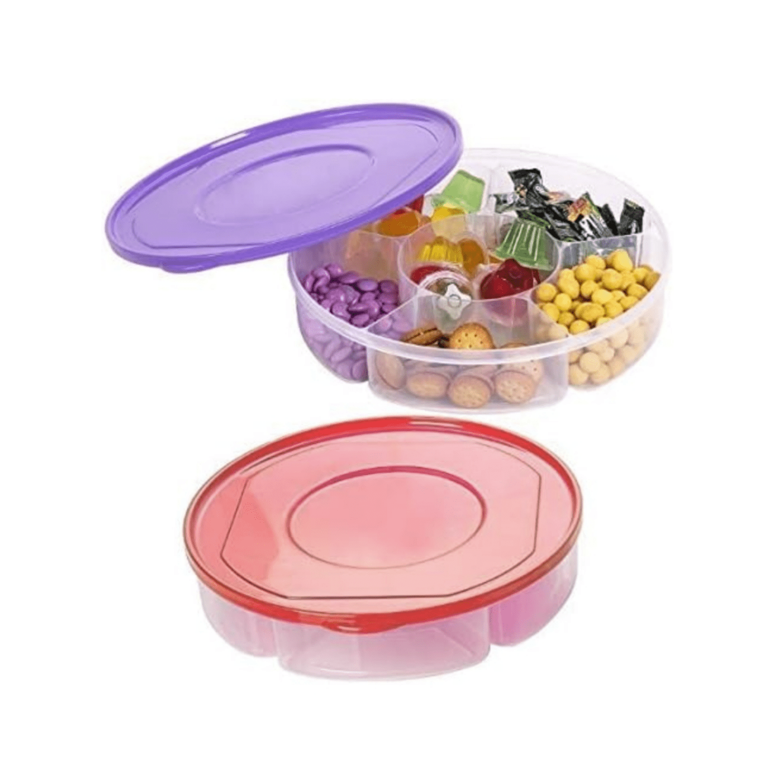 2 Pack - Candy and Nut Serving Container, Appetizer Tray with Lid, 6 ...