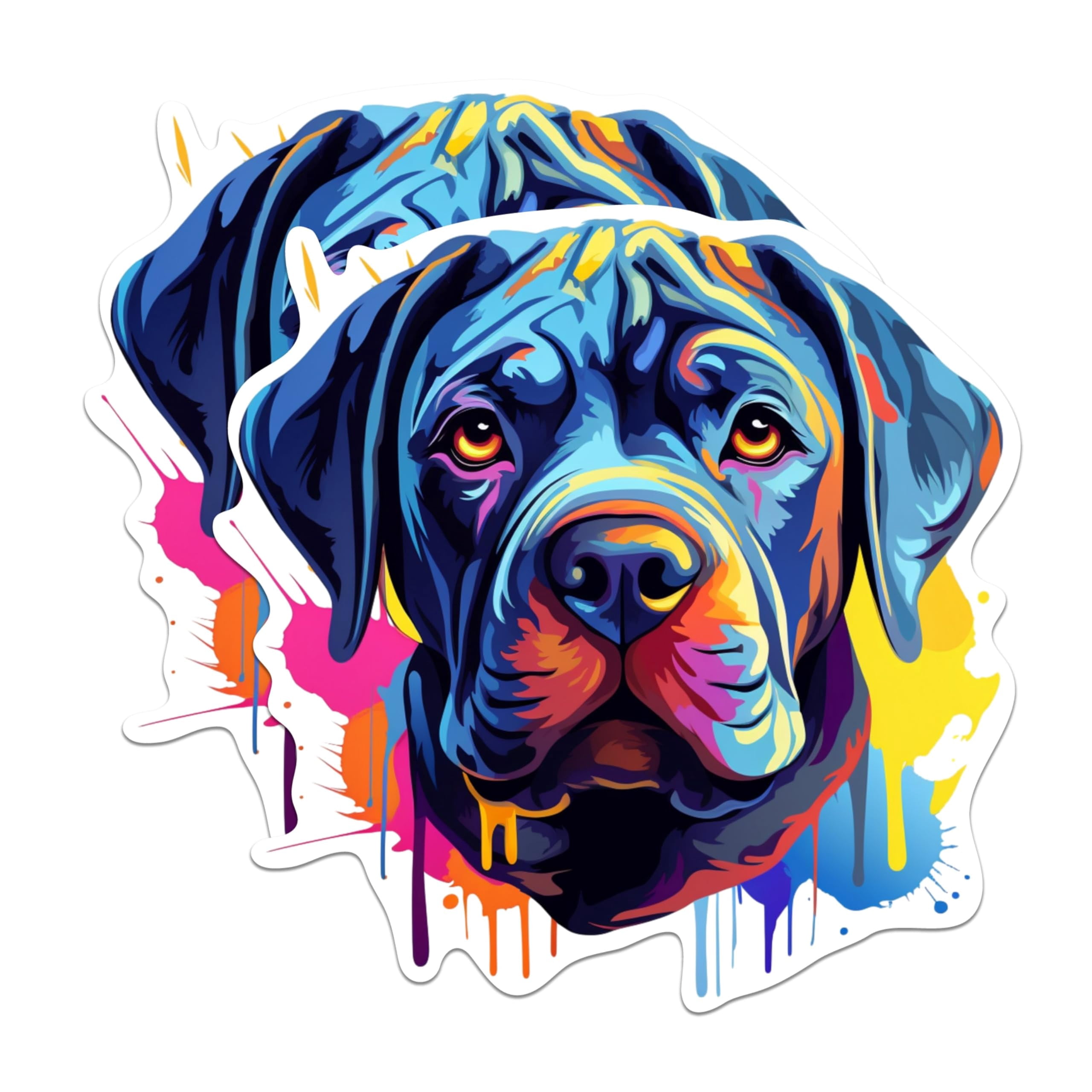 (2 Pack) Cane Corso Dog Breed Dog Breed Stickers - 5 Inches On Longest ...