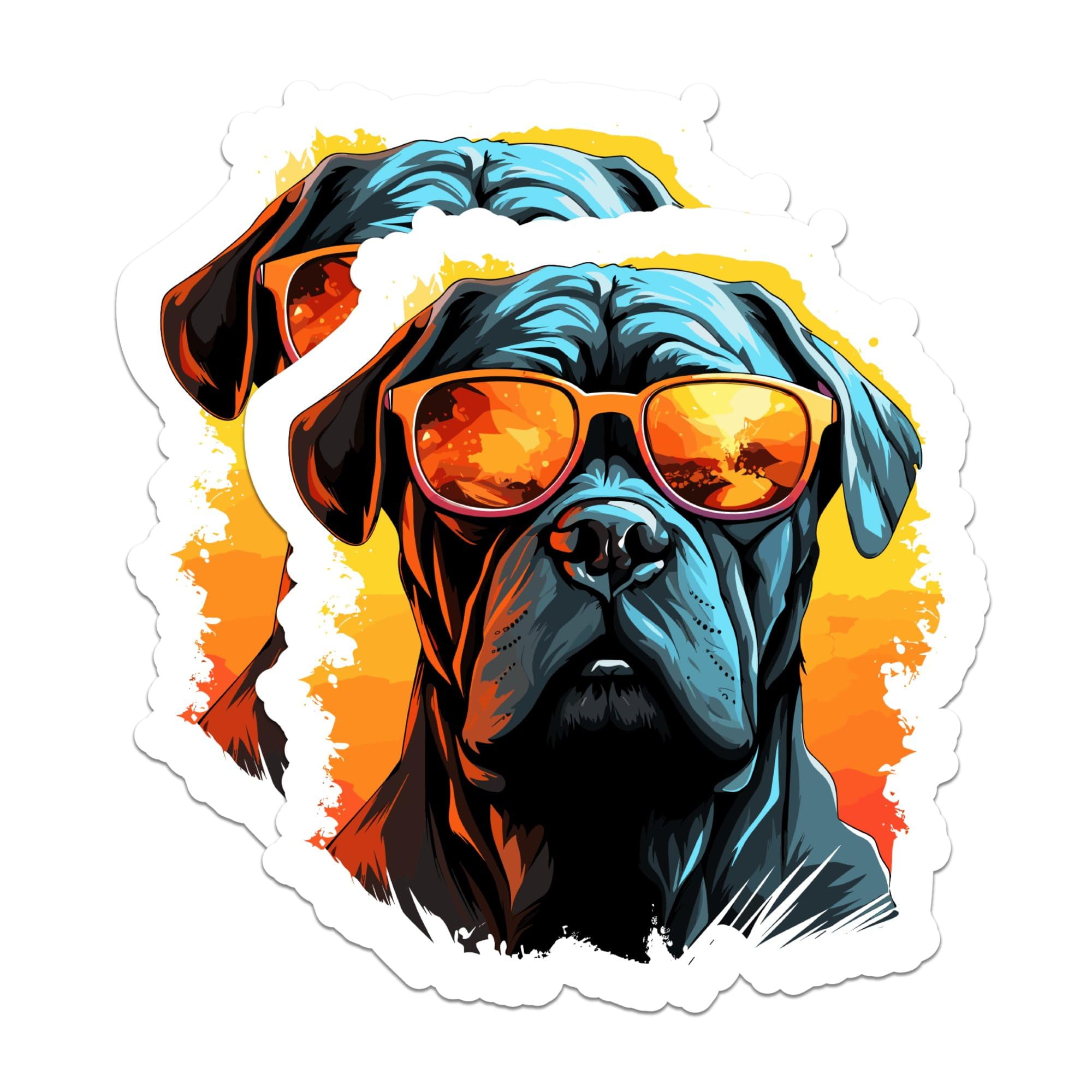 (2 Pack) Cane Corso Dog Stickers - Cane Corso with Sunglasses - Choose ...
