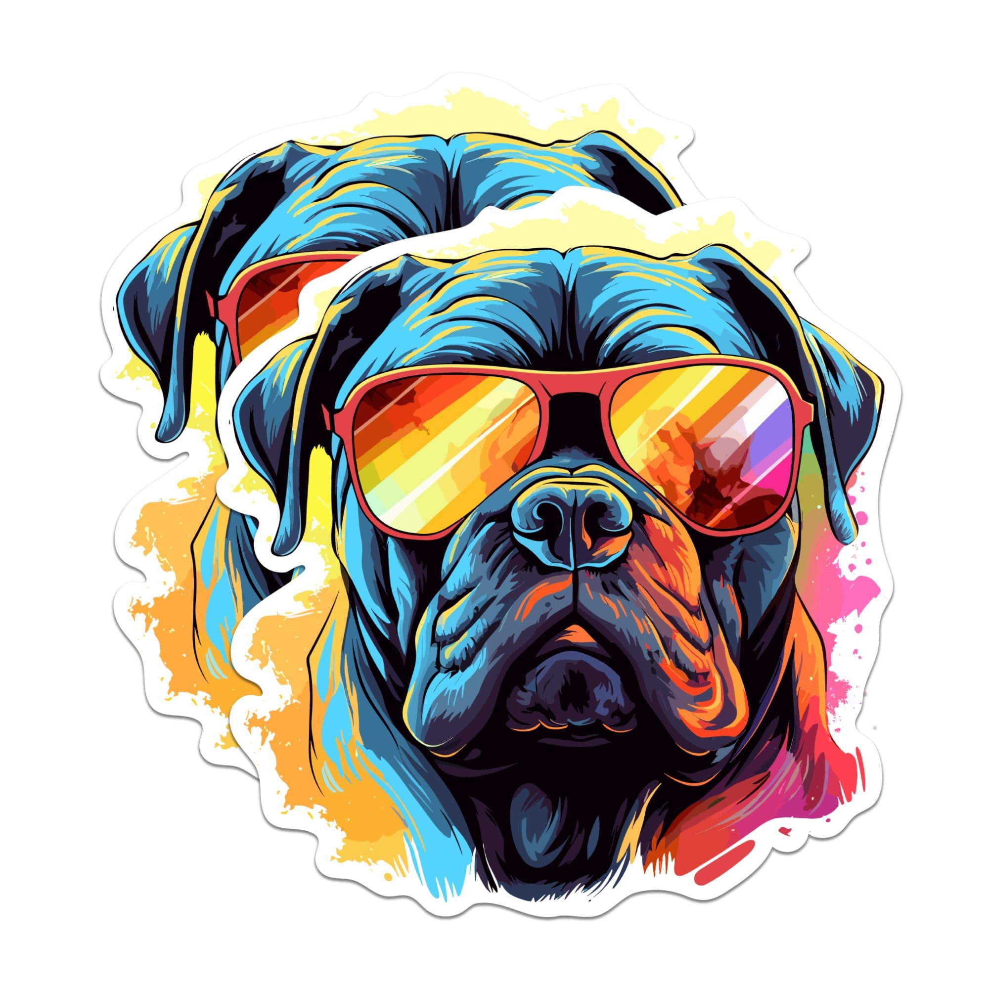 (2 Pack) Cane Corso Dog Stickers - Cane Corso with Sunglasses - Choose ...