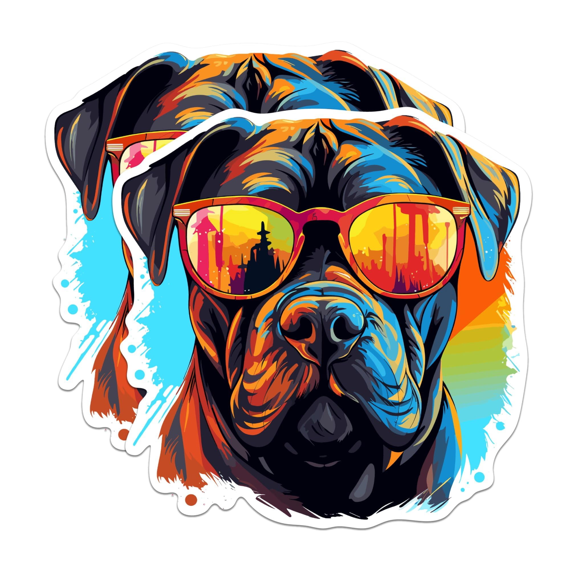 (2 Pack) Cane Corso Dog Stickers - Cane Corso with Sunglasses - Choose ...