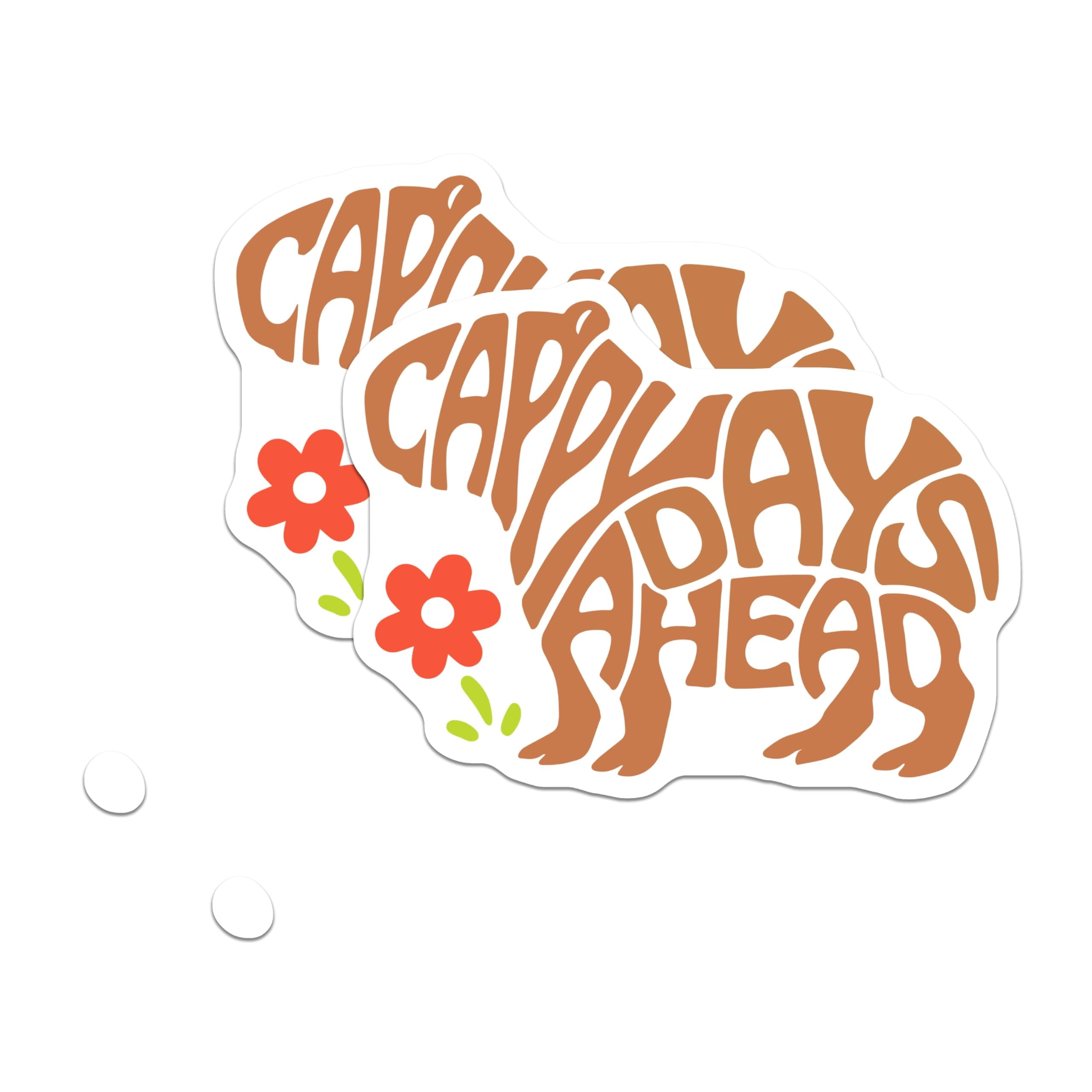 (2 Pack) Capy Lay Ahead Stickers - Cute Capybara - Rodent Saying Decals ...