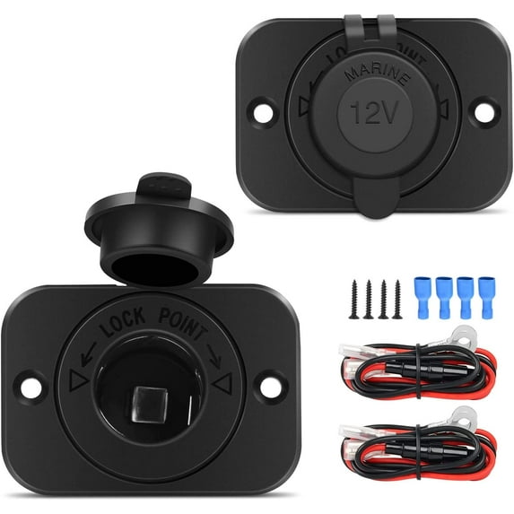 2 Pack Car Cigarette Lighter Socket DC 12V Waterproof Power Outlet ...