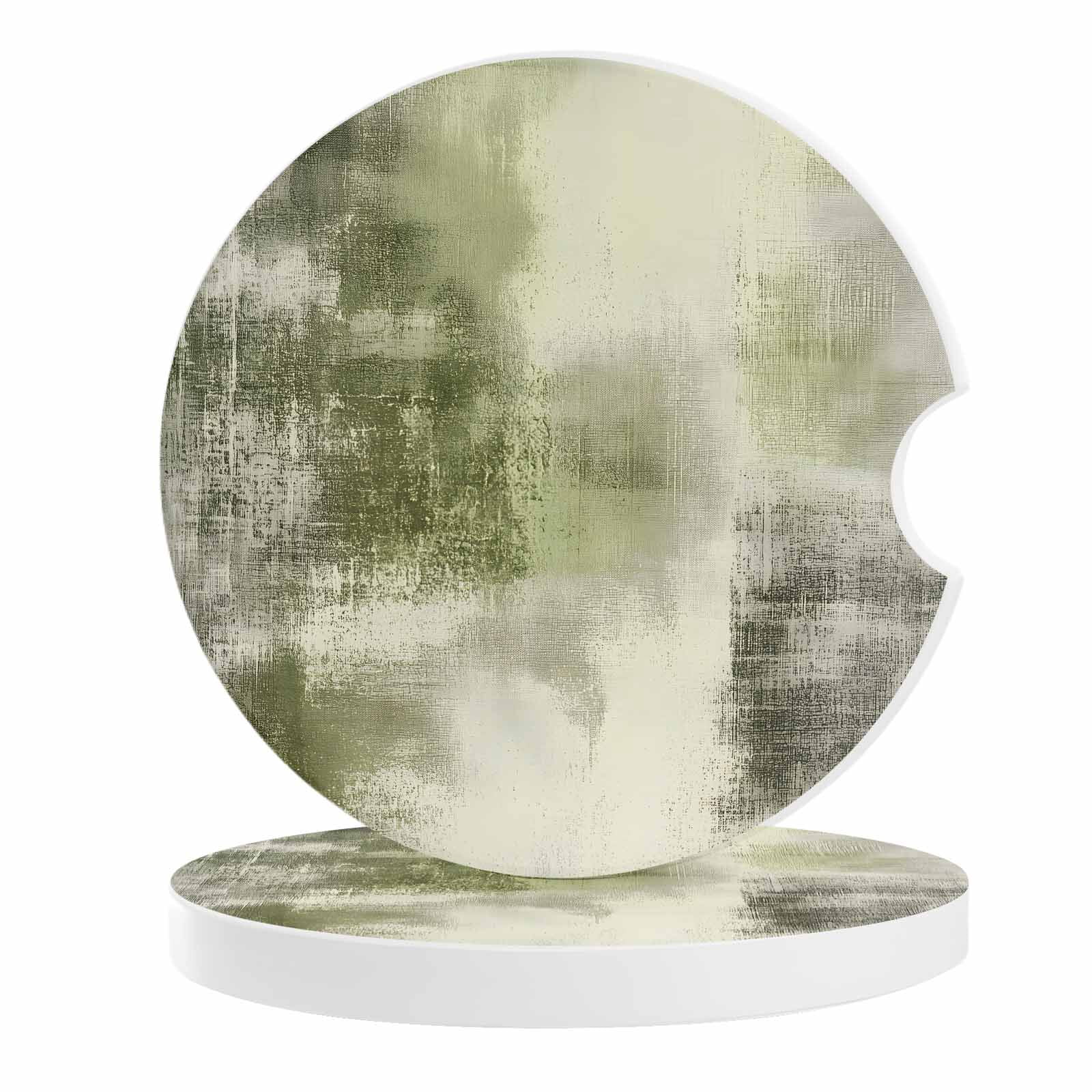 2 Pack Car Coasters Abstract Paint Art Graffiti Lattice Ceramic Car Cup ...