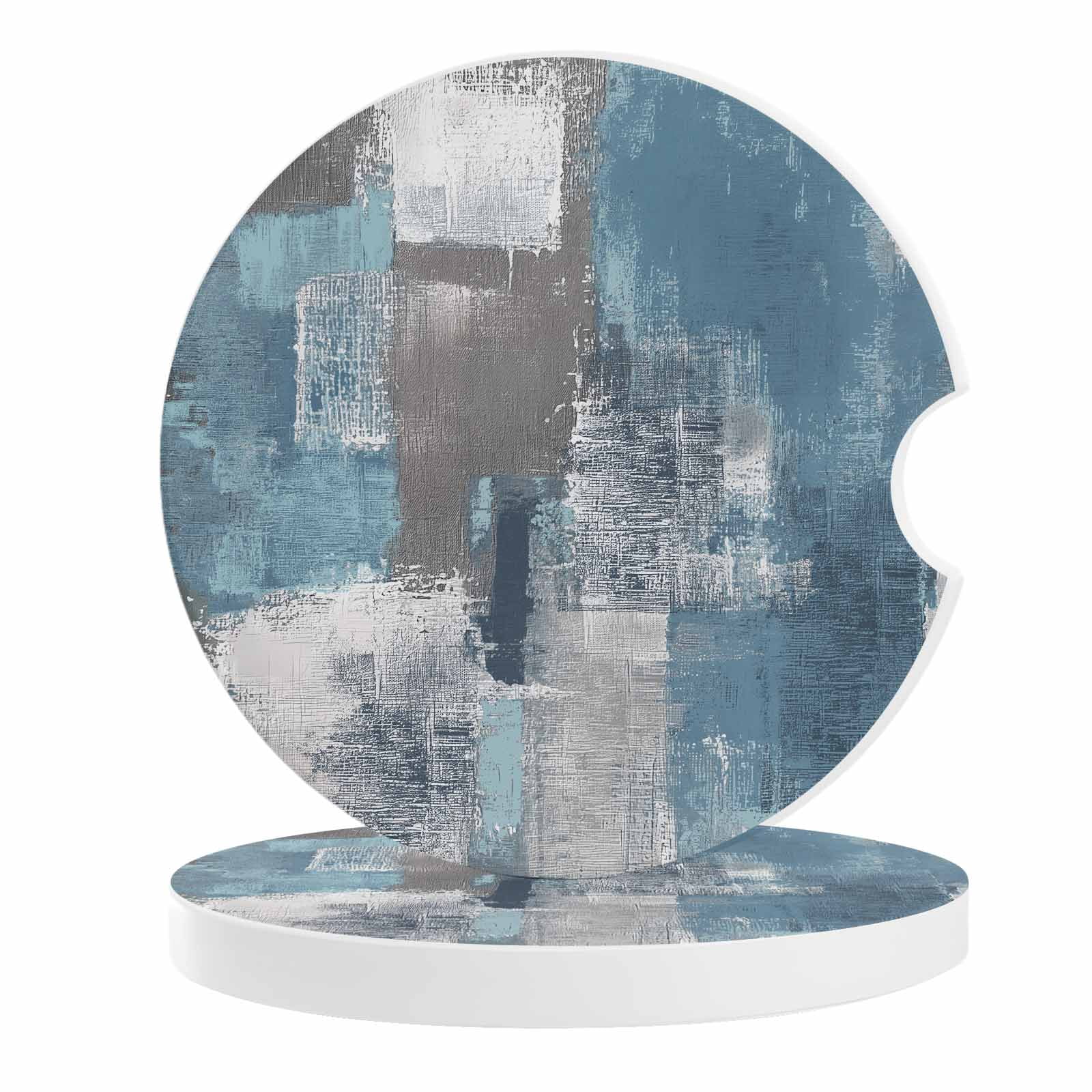 2 Pack Car Coasters Blue Smear Ceramic Car Cup Holder Coaster Abstract ...