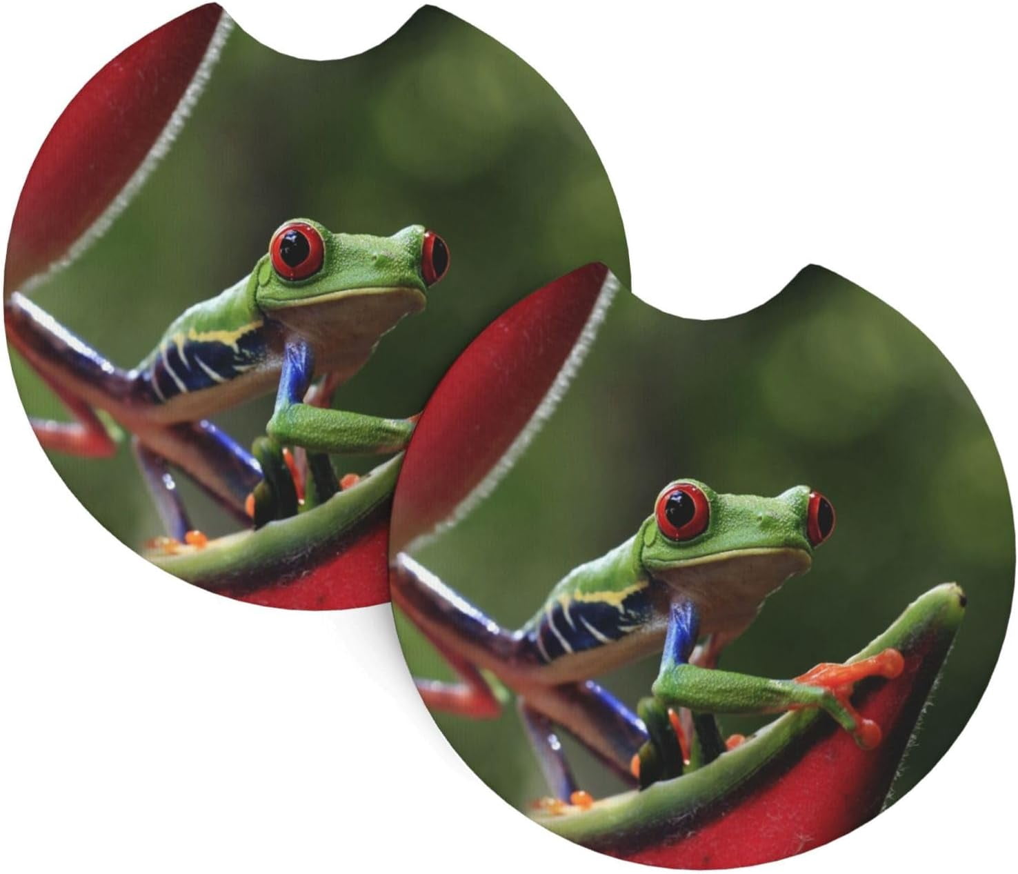2 Pack Car Coasters Puerto-Rico-Tree-Frog-Floral Neoprene Cup Holder ...