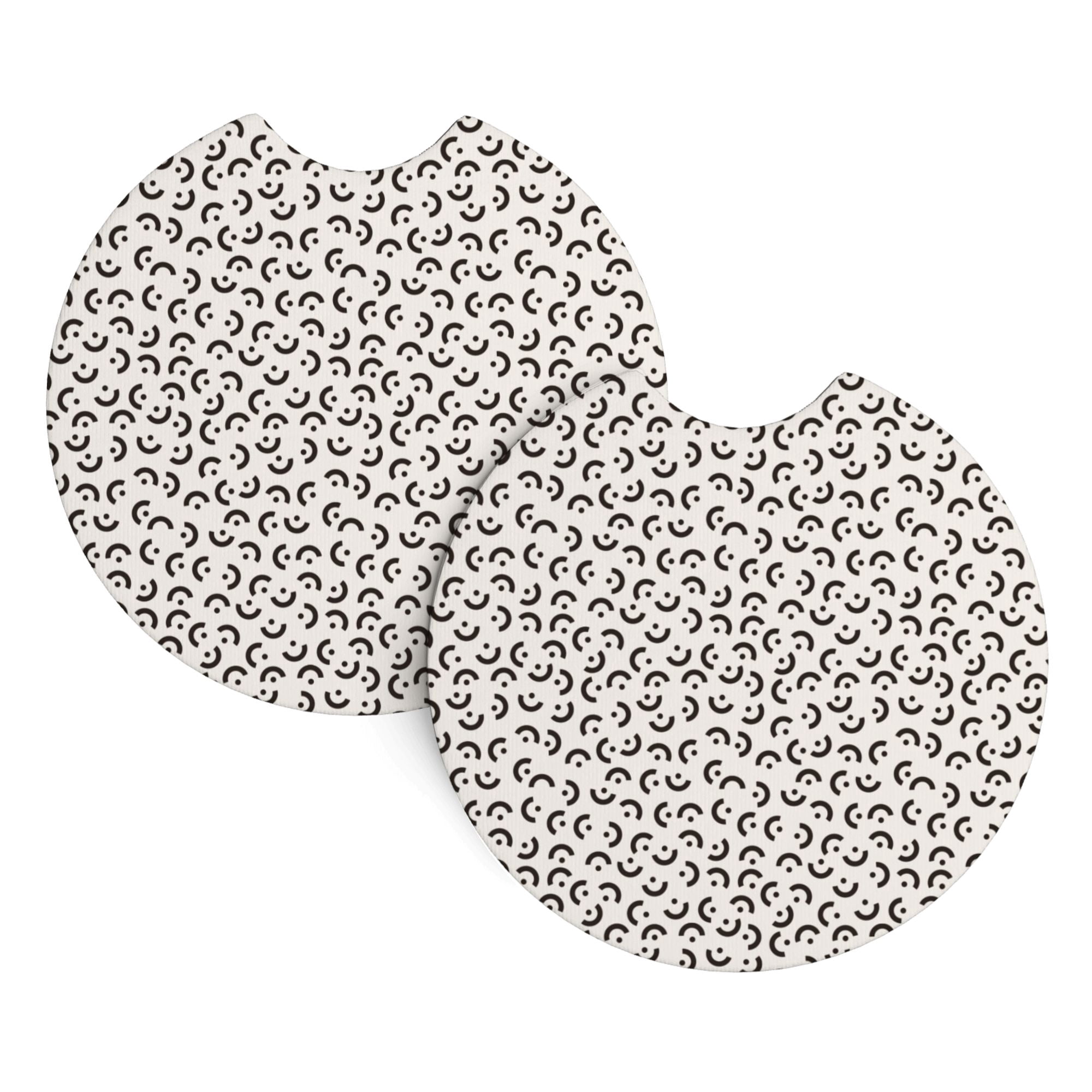 2 Pack Car Cup Holder Coasters,Geo Shapes Background Pattern Rubber Pad ...