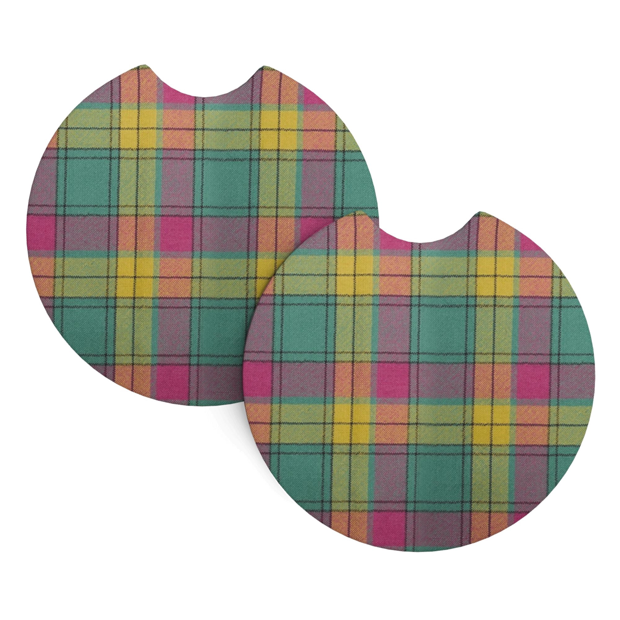 2 Pack Car Cup Holder Coasters,Macmillan Old Tartan Pattern Rubber Pad ...