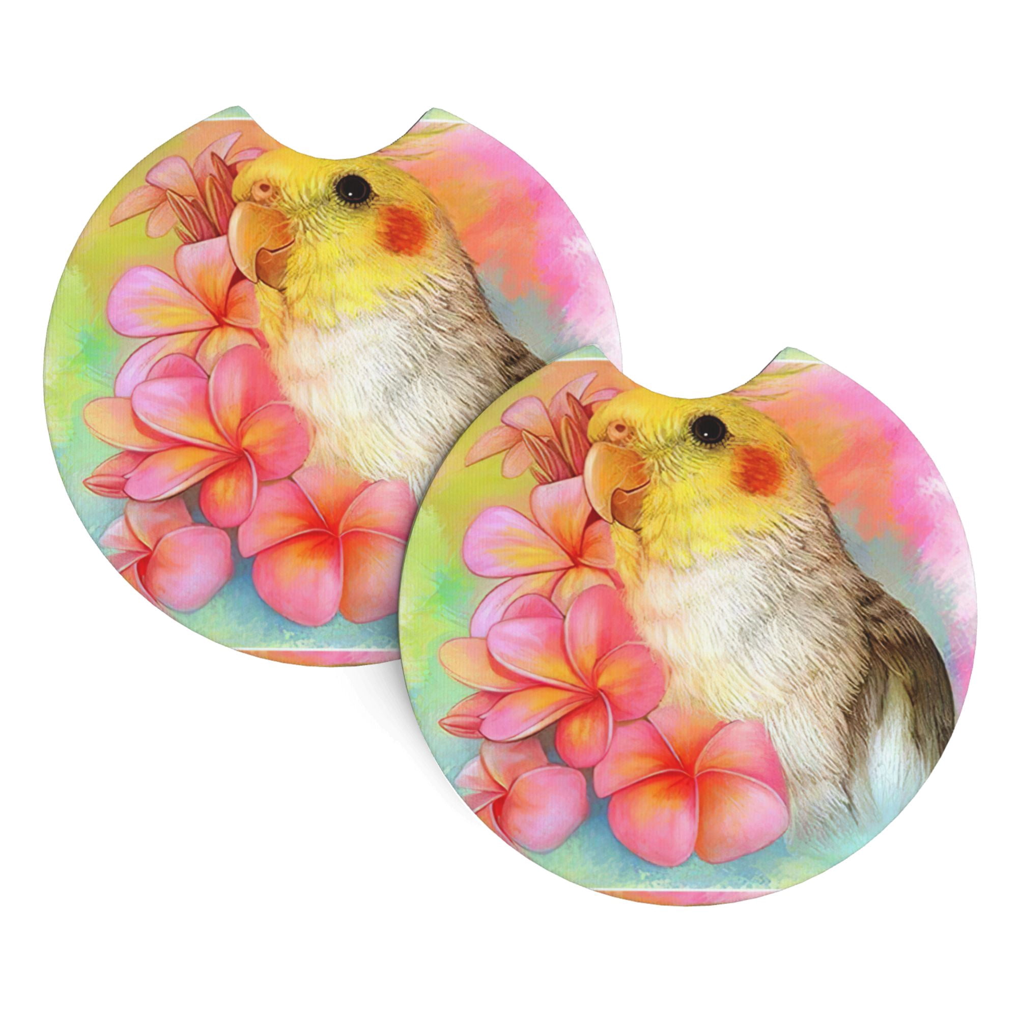 2 Pack Car Cup Holder Coasters,Nympintentional Frangipani Pattern ...