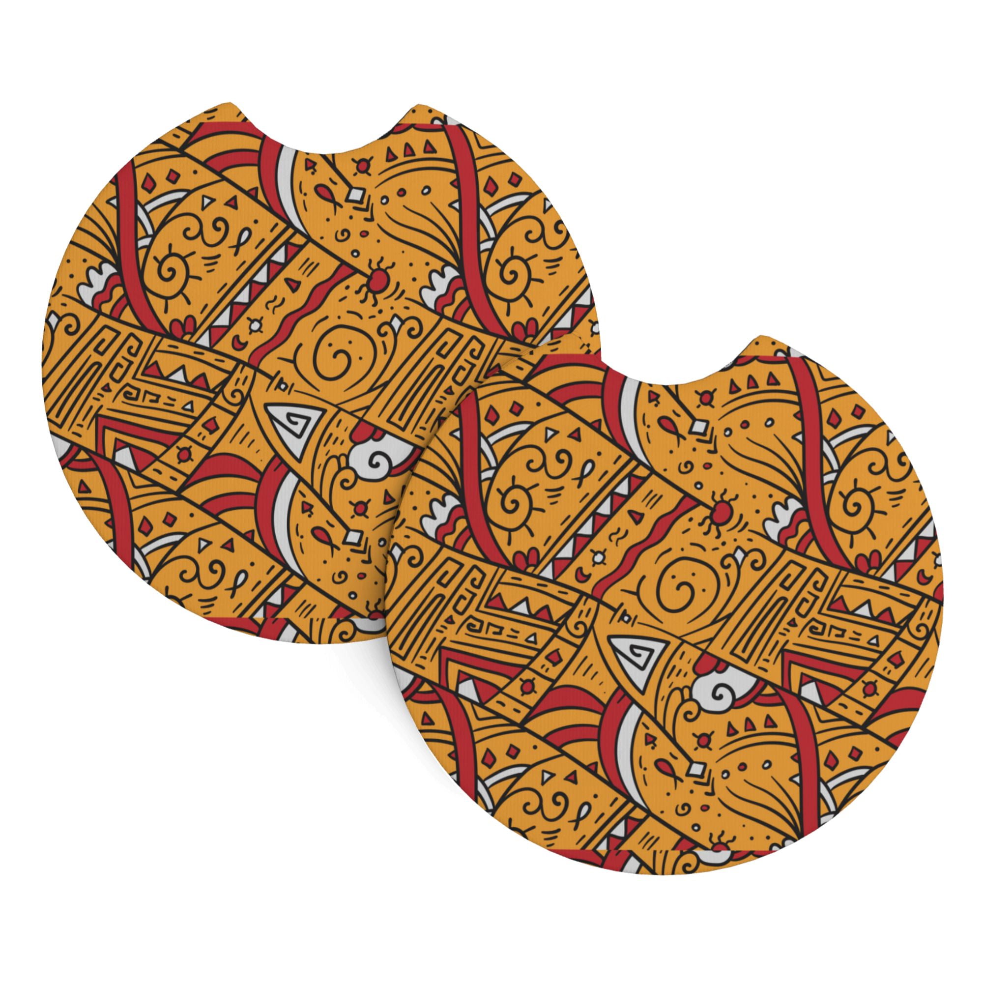 2 Pack Car Cup Holder Coasters,Practice Pattern Pattern Rubber Pad Set ...