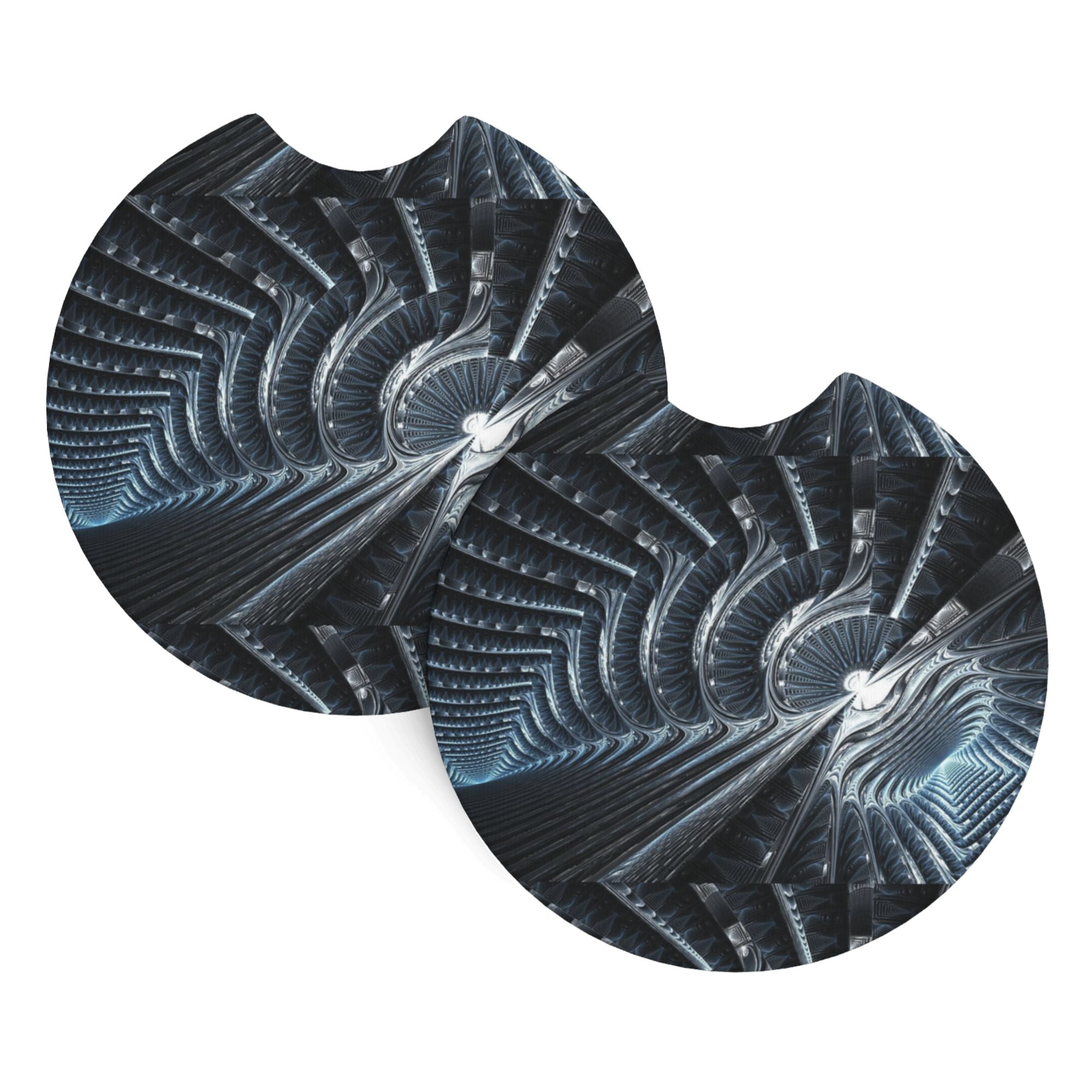 2 Pack Car Cup Holder Coasters,Silver-Fractal-Shapes-In-The-Light ...