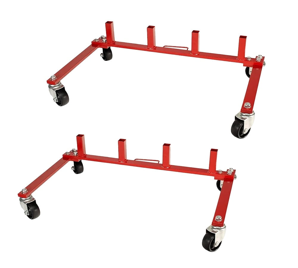2 Pack Car Dolly Rack - Four Hydraulic Wheel Dollies Storage Stand for ...