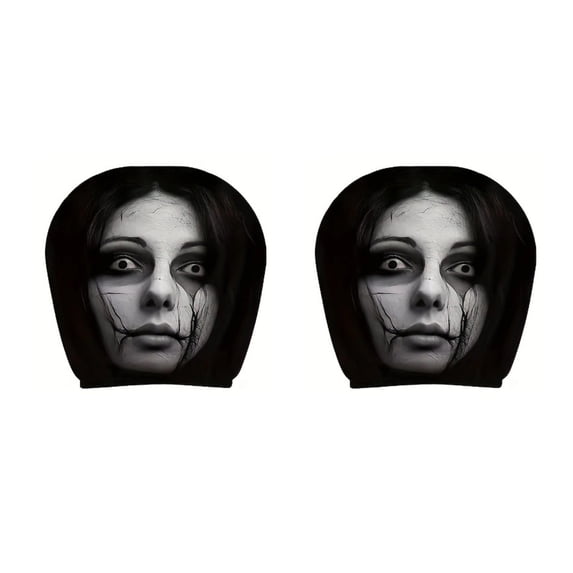 2 Pack Car Headrest Cover, Stretchy Fabric Funny Face Design, Unique ...