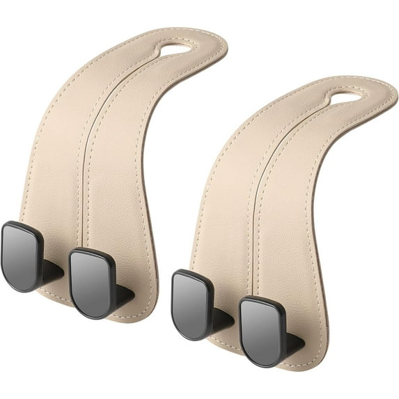2 Pack Car Headrest Hooks for Purses and Bags Cute Leather Car Seat ...