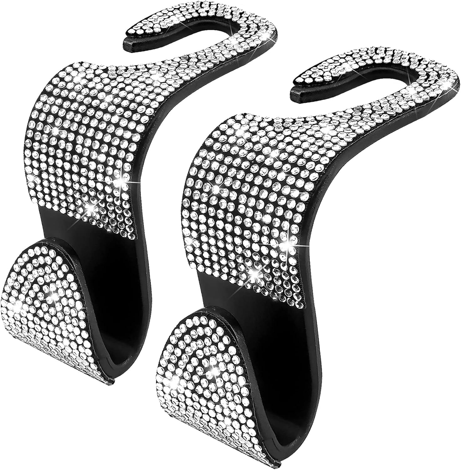2 Pack Car Hooks, 2021 New Bling Rhinestones Crystal Hooks Car ...