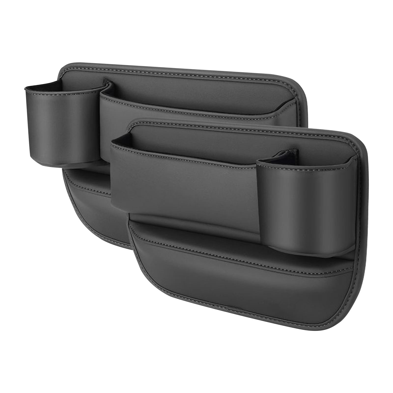 2 Pack Car Main Driver And Co Driver Leather Cup Holder Storage Bag Car ...