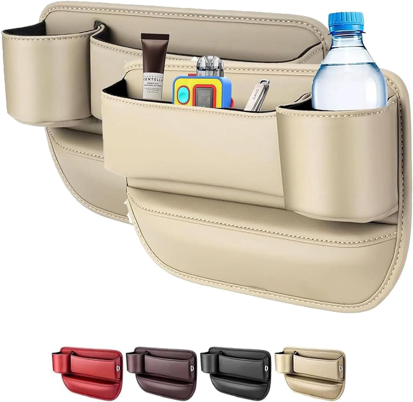 2 Pack Car Seat Gap Filler Organizer, Leather Storage Box for Front ...