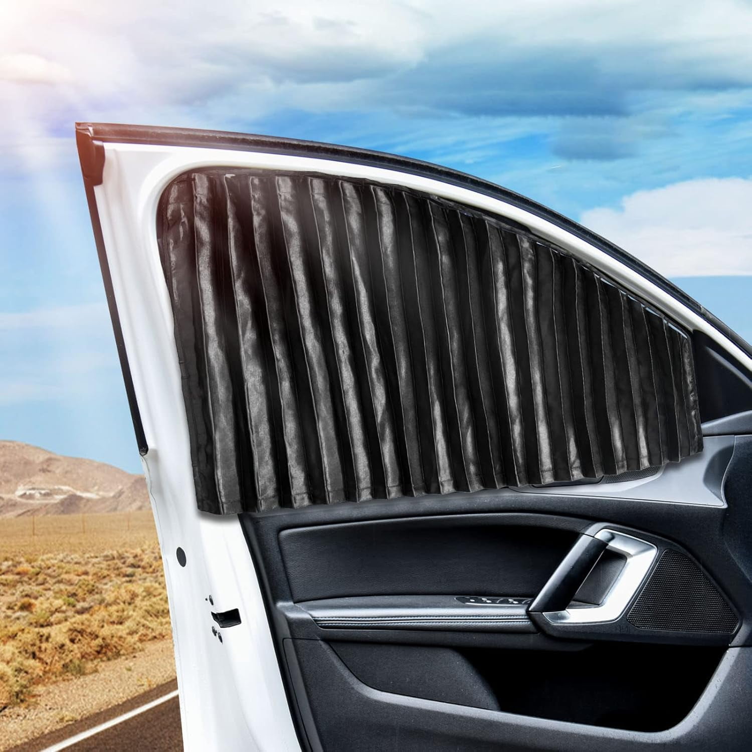 2 Pack Car Side Window Sun Shades - Front Privacy Magneic Automotive ...