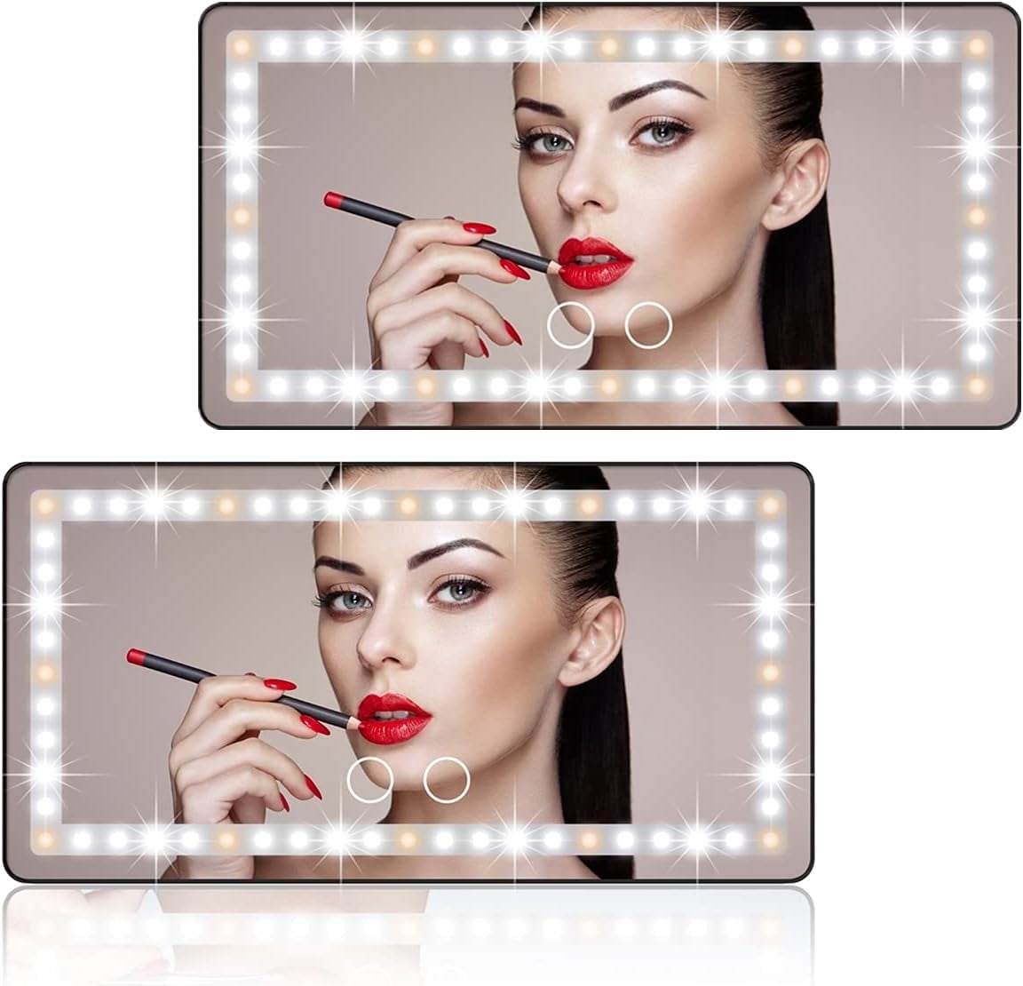 2 Pack Car Visor Vanity Mirror, Car Makeup Mirror with 60 LED Light for ...