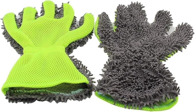 2-Pack Car Wash Mitt Scratch Free, 5-Finger Microfiber Wash Mitts, Car ...