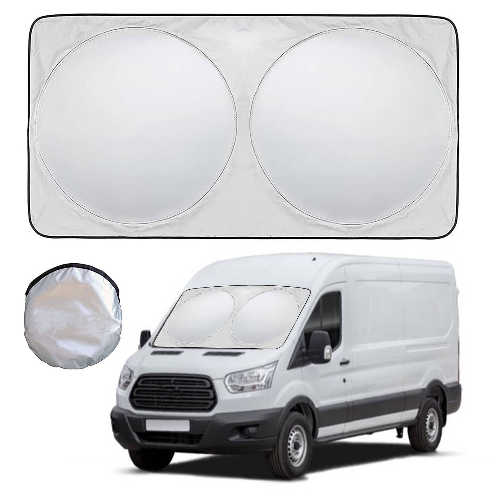 2 Pack Car Windshield Sunshade Reflective Polyester Blocks Heat and Sun ...