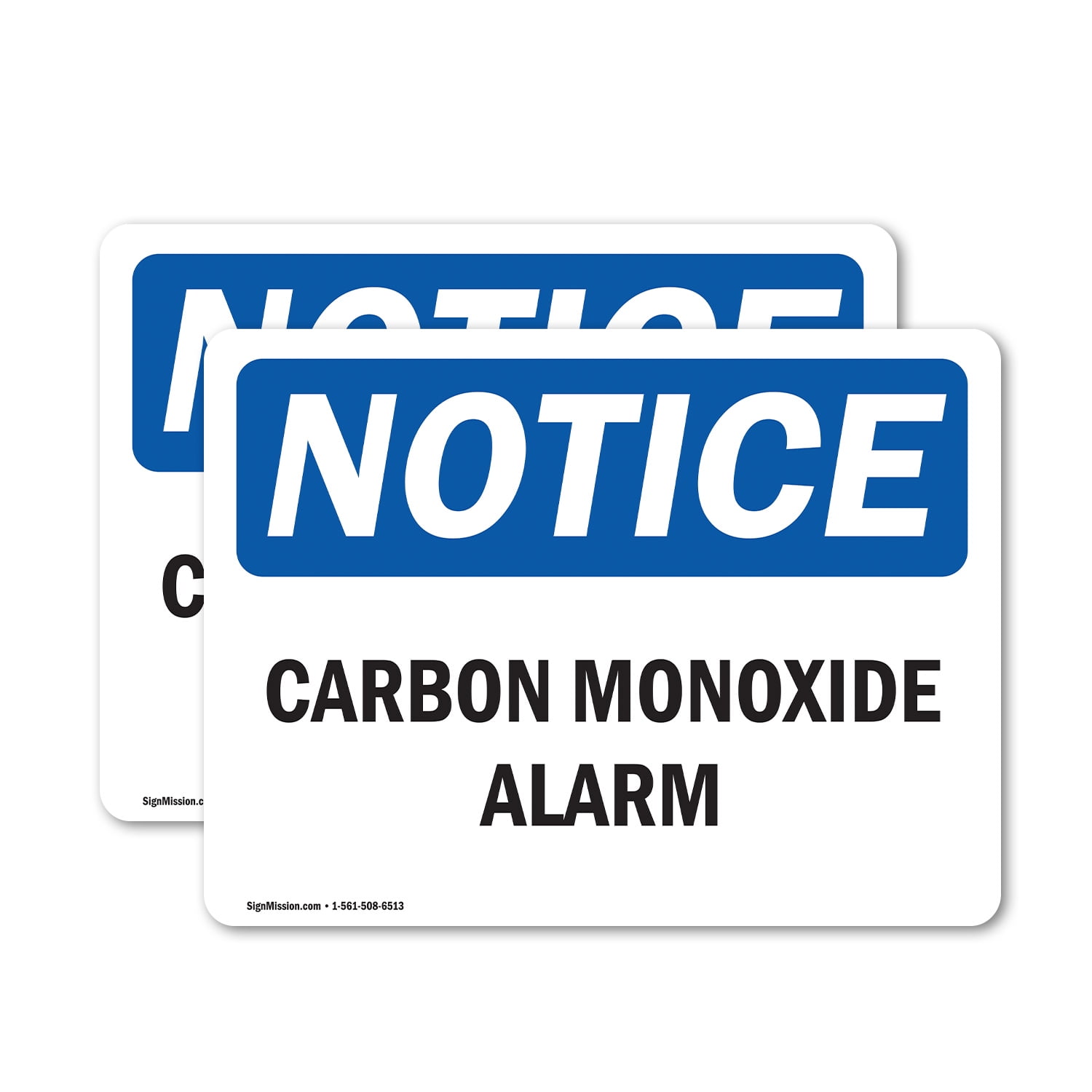 (2 Pack) Carbon Monoxide Alarm OSHA Notice Sign 24 Inch X 18 Inch Vinyl ...