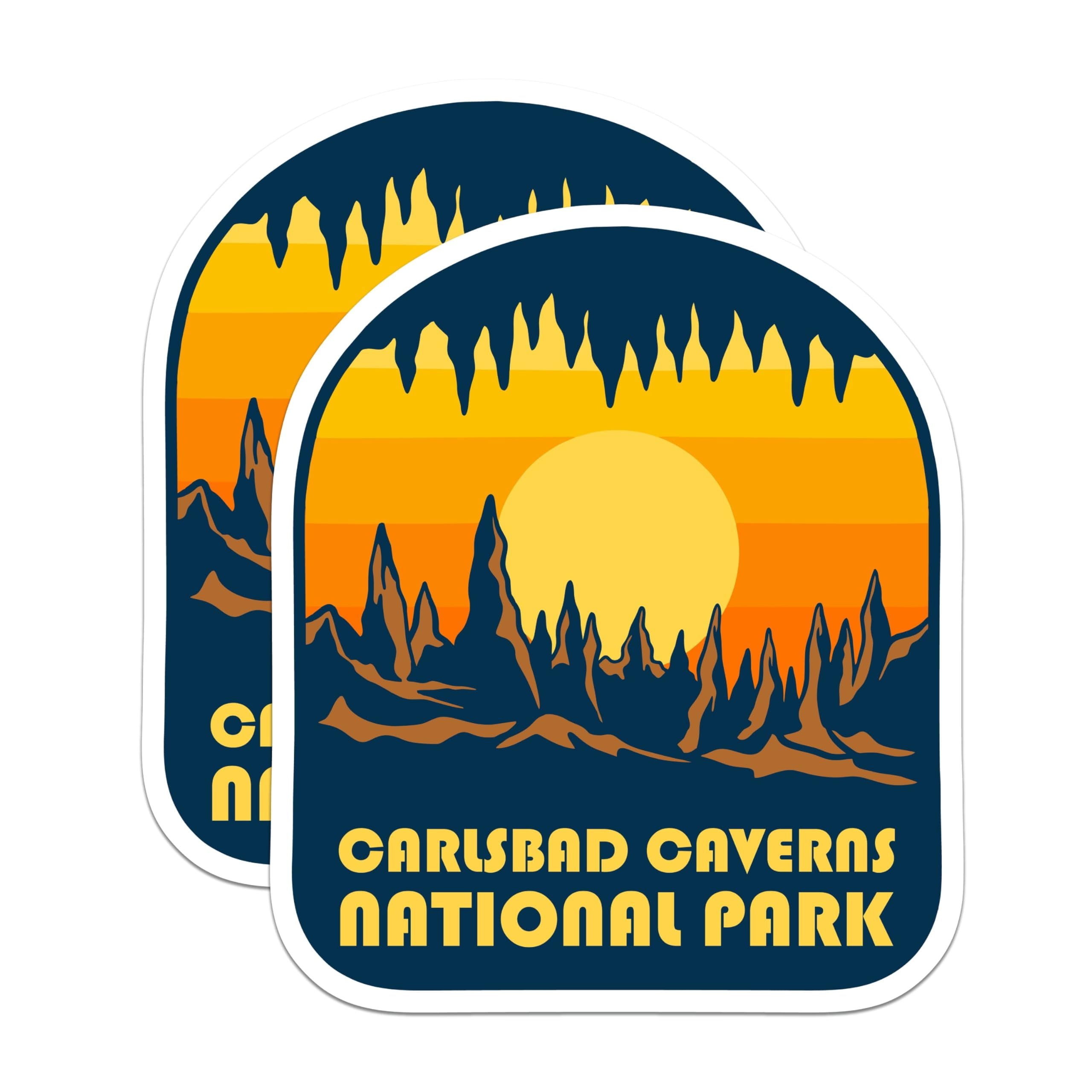 (2 Pack) Carlsbad Caverns Stickers - National Park Decals - Retro ...